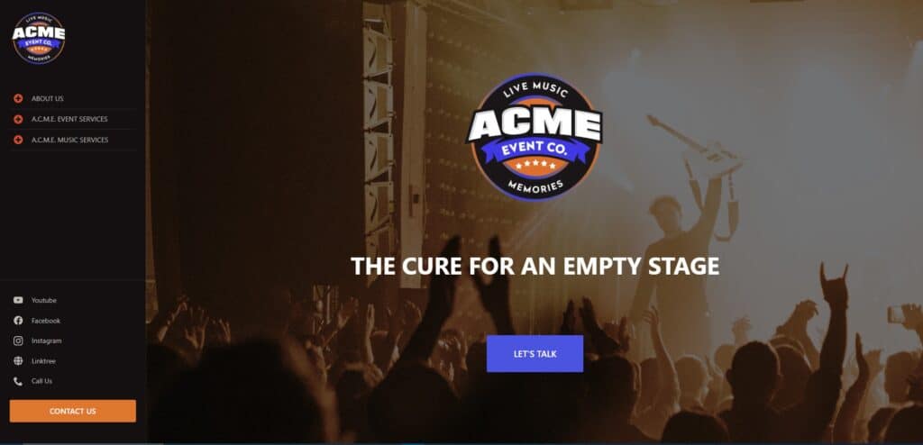 ACME Event Company: Website Design - Webnetic